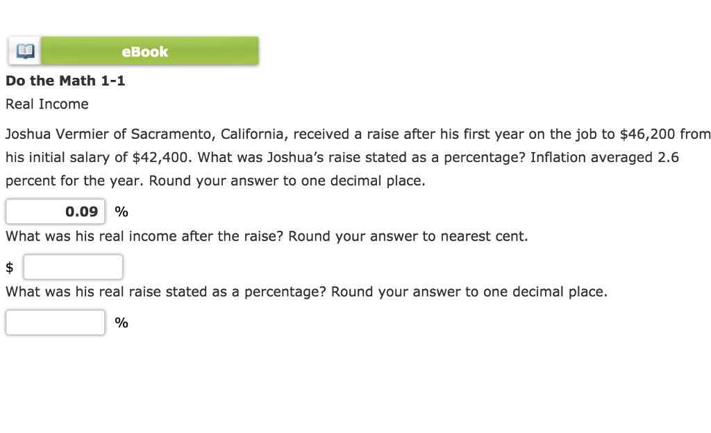 Solved eBook Do the Math 1-1 Real Income Joshua Vermier of | Chegg.com