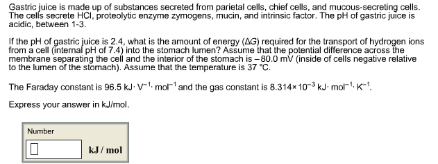 Solved Gastric juice is made up of substances secreted from | Chegg.com