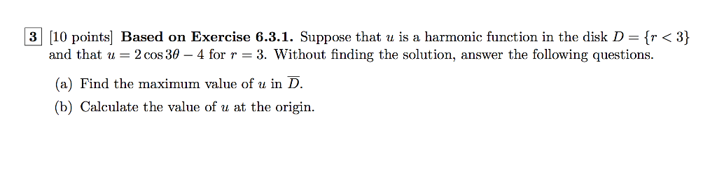 Solved BI 10 points Based on Exercise 6.3.1. Suppose that u | Chegg.com