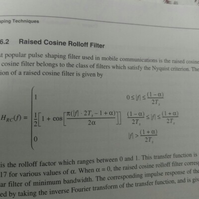 Solved Design a raised cosine roll-off filter for Ts = | Chegg.com