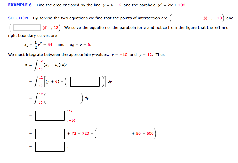 Solved EXAMPLE 6 Find the area enclosed by the line y = x - | Chegg.com