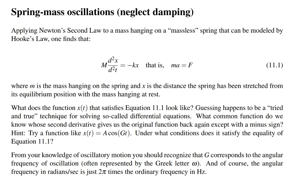 Solved Spring mass Oscillations neglect Damping Applying Chegg solved-spring-mass-oscillations-neglect-damping-applying-chegg