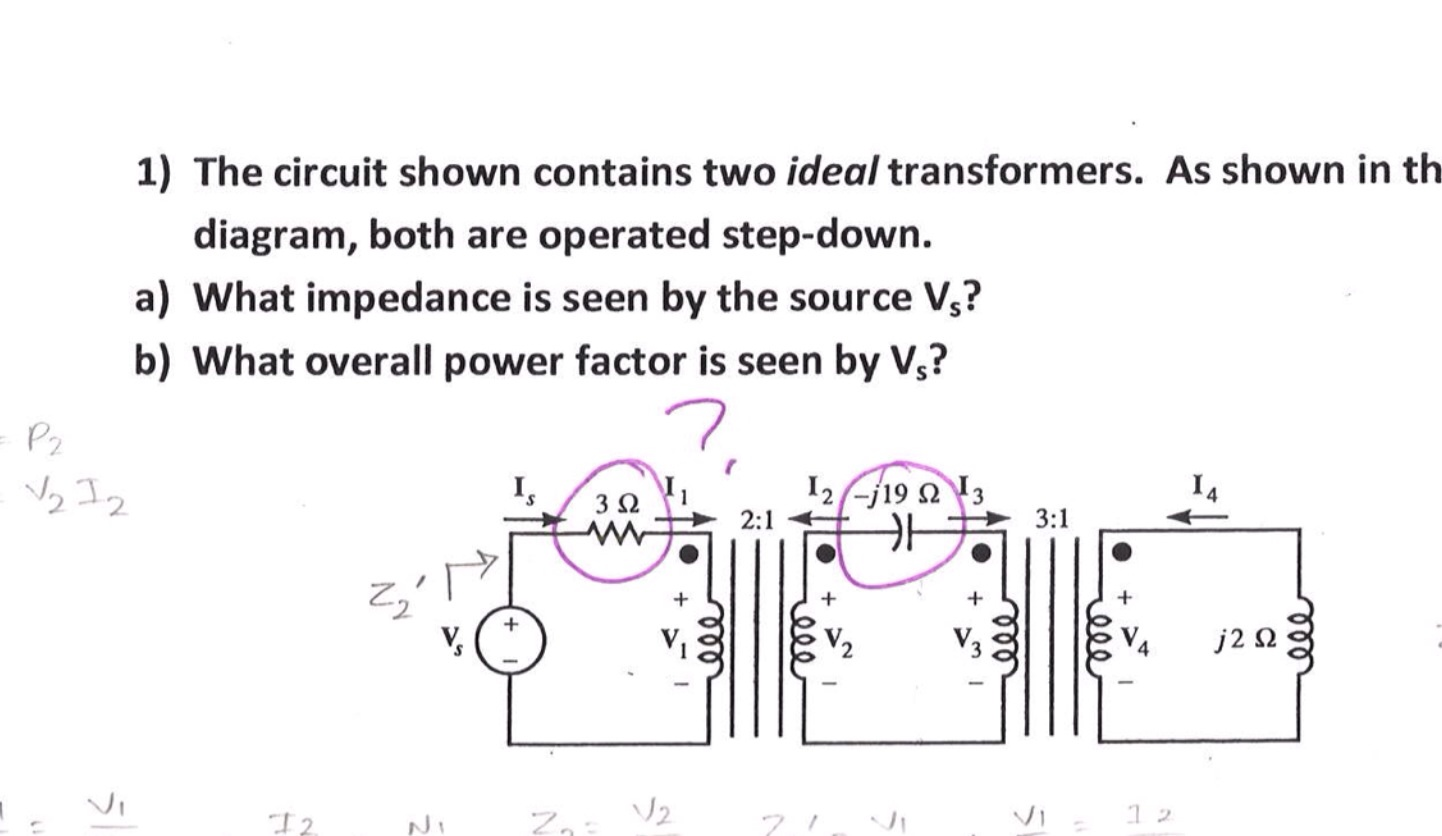 Solved The circuit shown contains two ideal transformers. As | Chegg.com