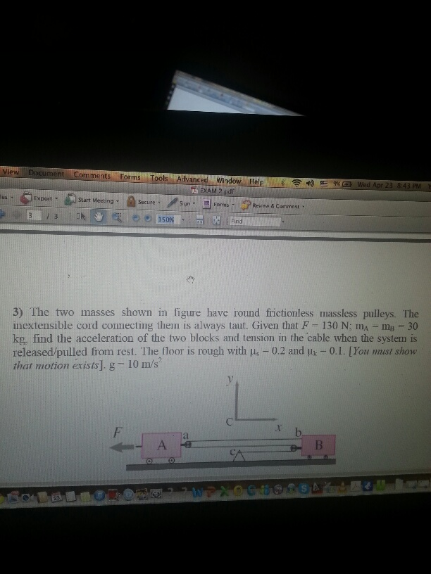 Solved The two masses shown in figure have round | Chegg.com