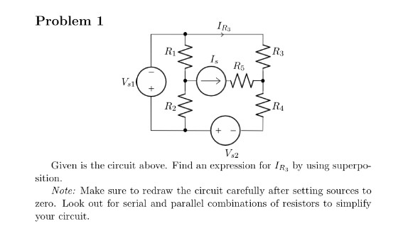 Solved Given is the circuit above. Find an expression for | Chegg.com