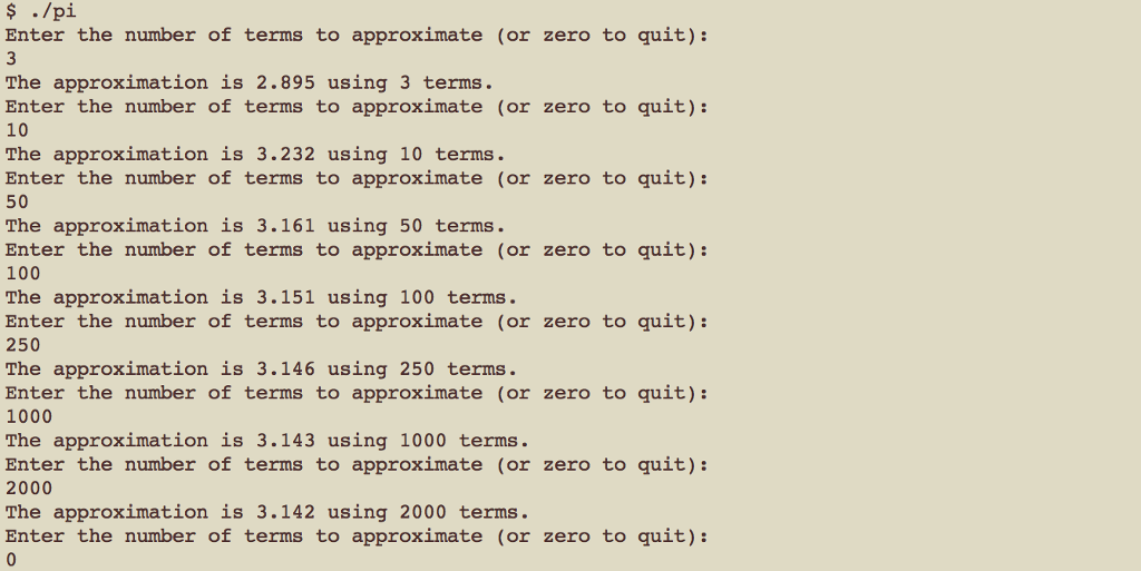 Solved Write A C Program That Approximates The Value Of