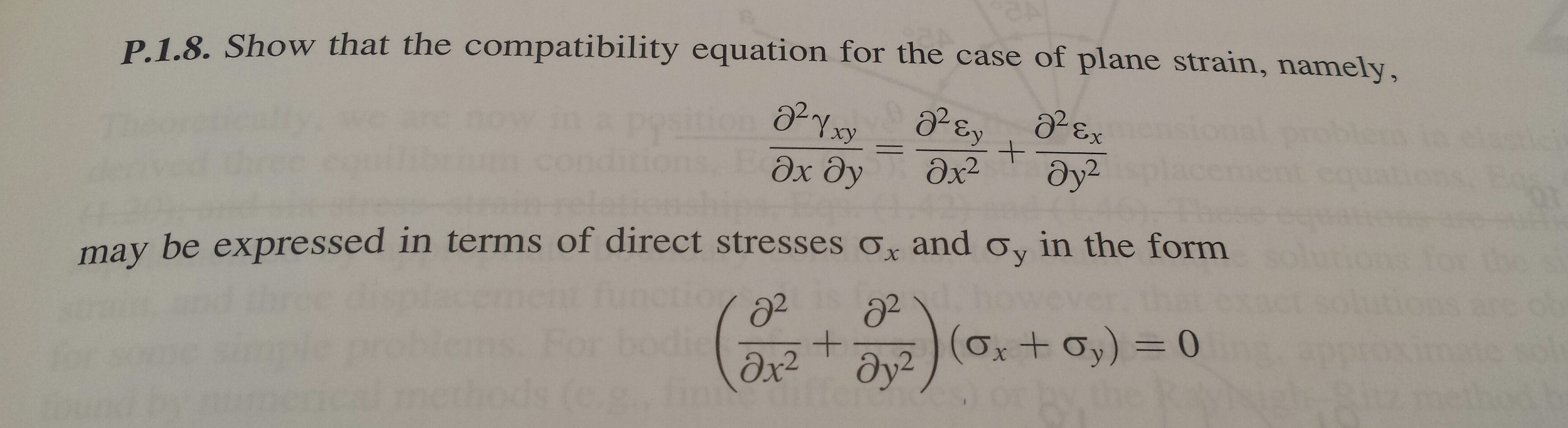 Show that the compatibility equation for the case of | Chegg.com