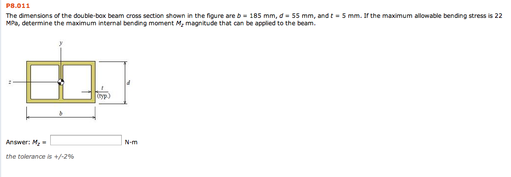 Solved P8.011 The dimensions of the double-box beam cross | Chegg.com