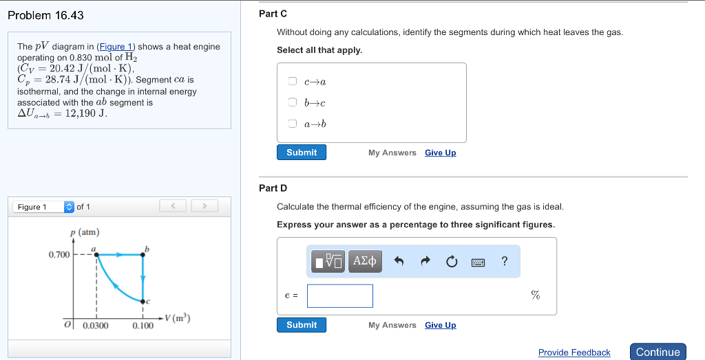 Solved Problem 16 43 The Pv Diagram In Figure 1 Shows A