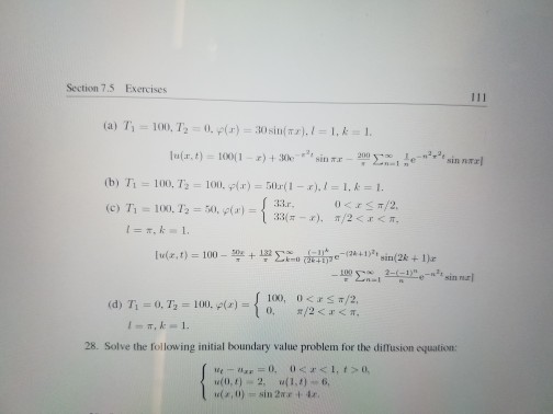 Solved 26. solve the following initial boundary value | Chegg.com