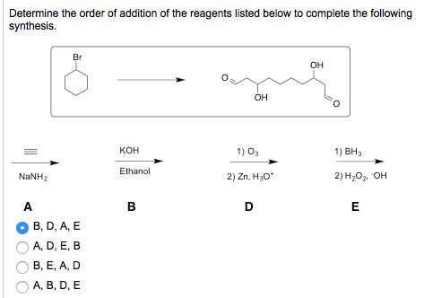 Solved Determine the order of addition of the reagents | Chegg.com
