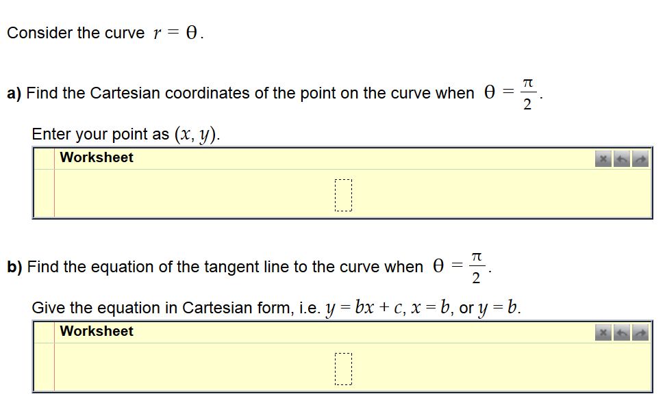 Solved Consider the curve r = Theta. Find the Cartesian | Chegg.com