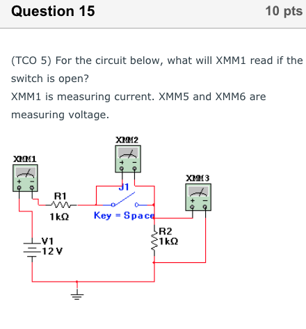 Solved Question 15 10 pts TCO 5) For the circuit below, what | Chegg.com