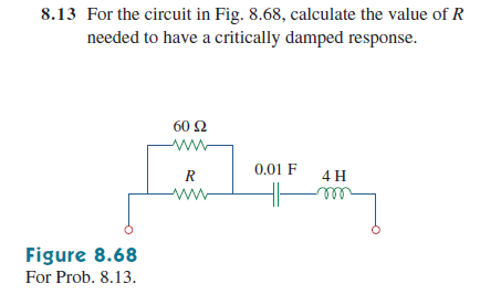 8.13 For the circuit in Fig. 8.68. calculate the | Chegg.com