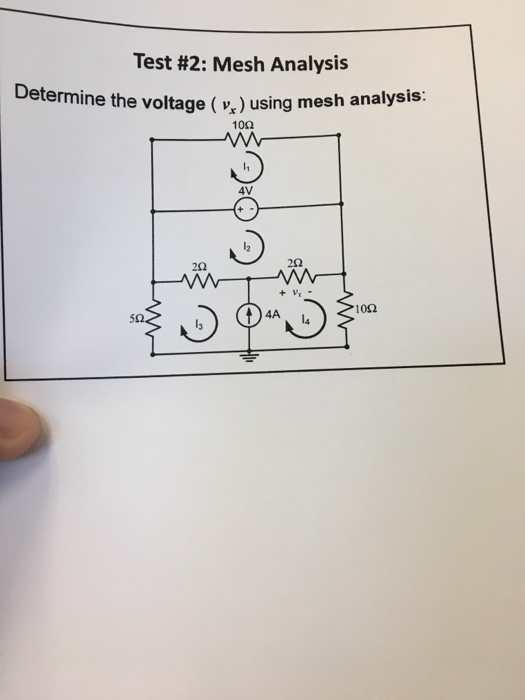 Solved Determine the voltage (v_x) using mesh analysis: | Chegg.com