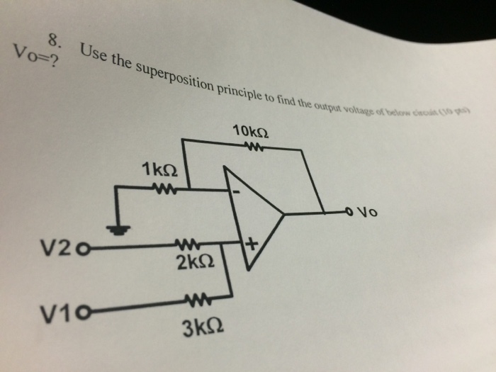 Solved 8. Use the superposition principle to find the output | Chegg.com