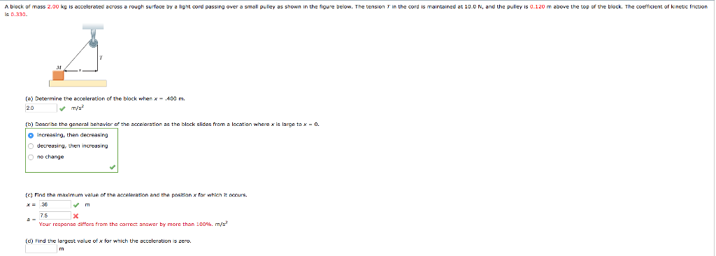 Solved A block or mass 2.00 kg is accelerated across』rough | Chegg.com