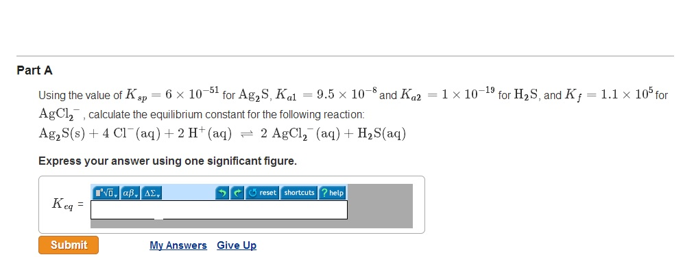 Solved Using the vlaue of Ksp = 6 times 10-51 for Ag2S, Kal | Chegg.com
