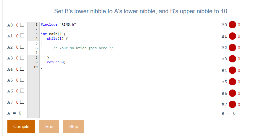 Solved Set B's lower nibble to A's lower nibble, and B's | Chegg.com