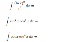 Solved integral (ln x)2/x^2 dx = integral sin^2 x cos^4 x | Chegg.com