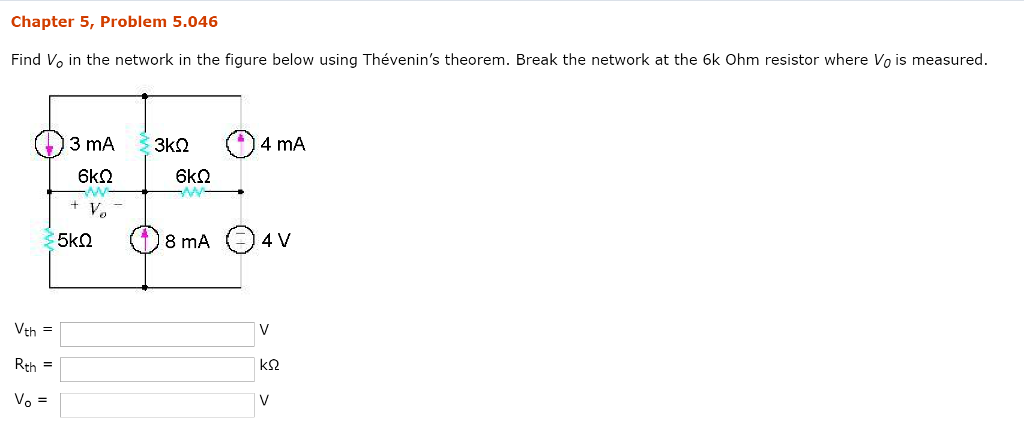 Solved Find V_o in the network in the figure below using | Chegg.com