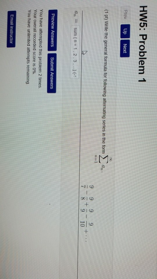 Solved HW5: Problem 1 Prev Up Next (1 pt) write the general | Chegg.com