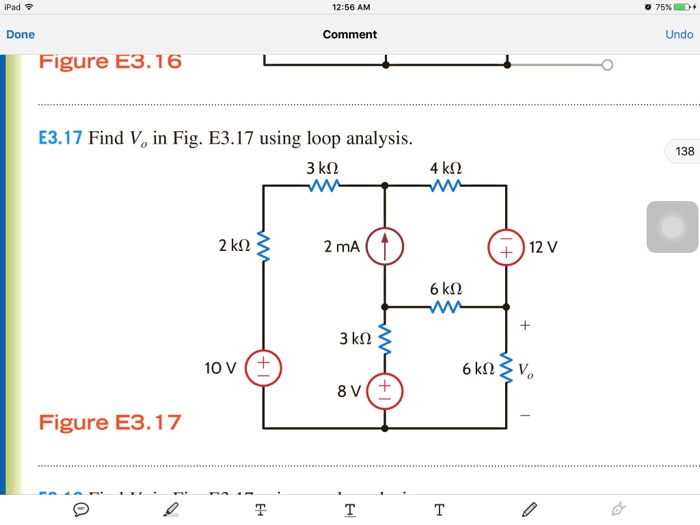Solved Find V_o in Fig. E3.17 using loop analysis. | Chegg.com