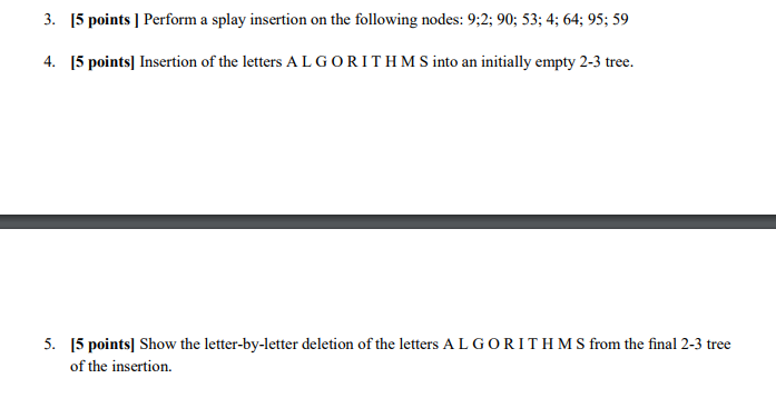 Solved Perform a splay insertion on the following nodes: | Chegg.com