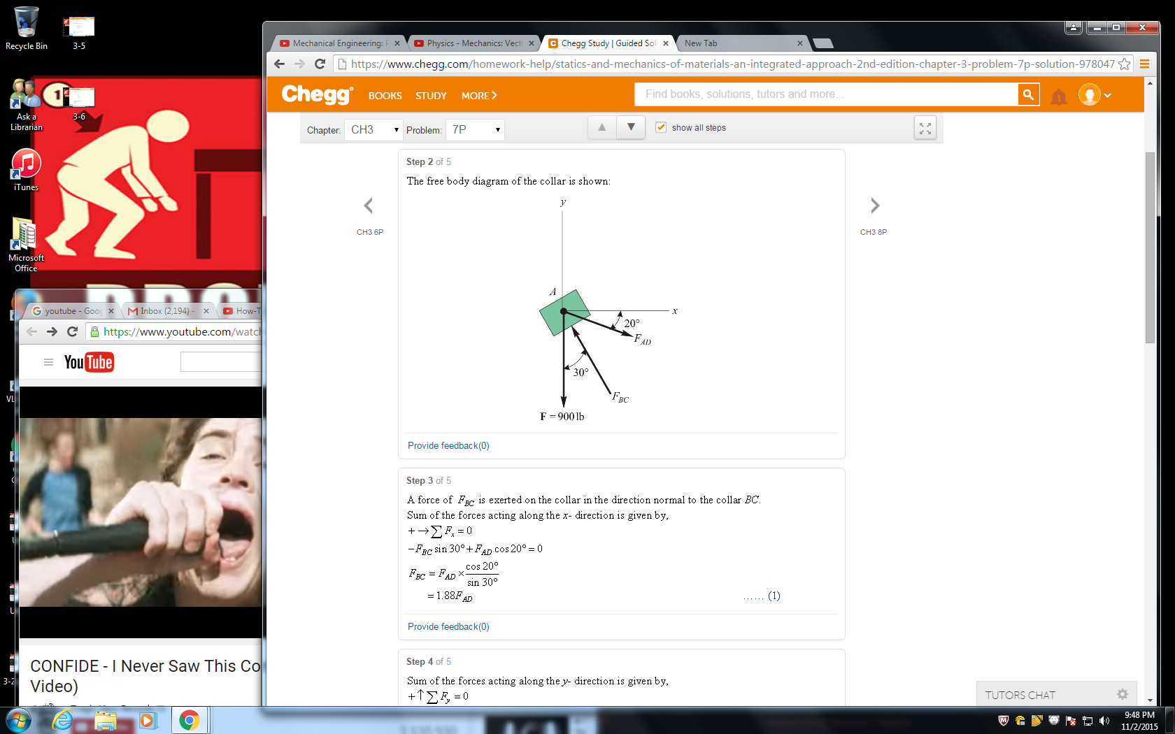 The free body diagram of the collar is shown: A force | Chegg.com