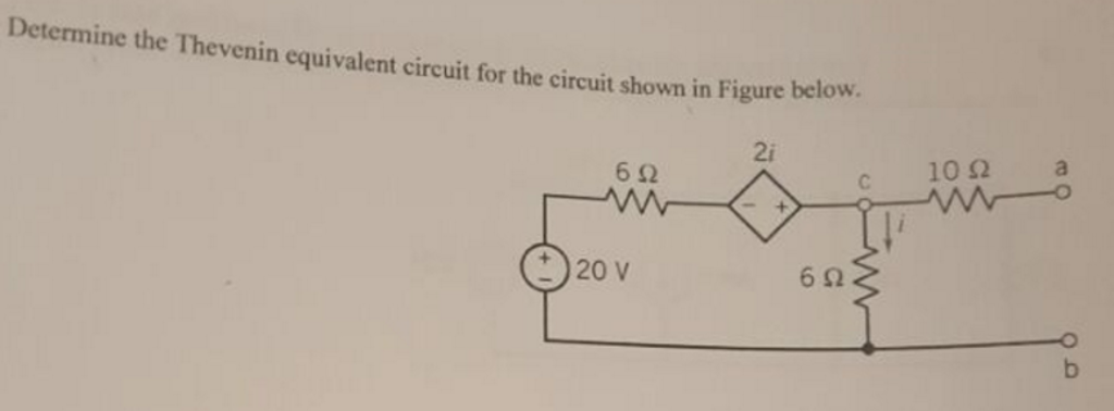 Solved Determine the Thevenin equivalent circuit for the | Chegg.com