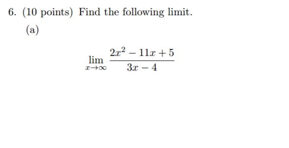 Solved Find the following limit. (a) lim_x rightarrow | Chegg.com
