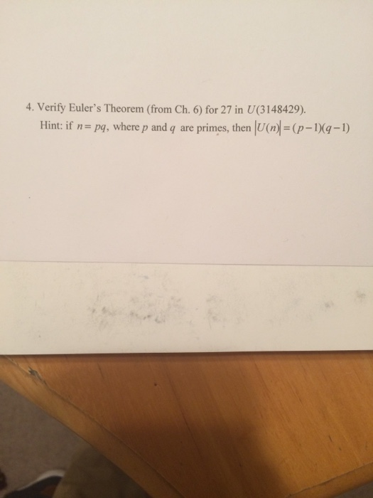Verify Euler's Theorem (from Ch. 6) for 27 in | Chegg.com
