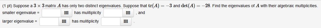 Solved Suppose a 3 x 3 matrix A has only two distinct | Chegg.com