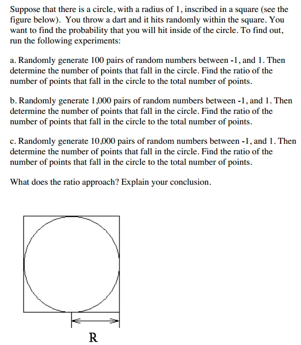 Solved Suppose that there is a circle, with a radius of 1, | Chegg.com
