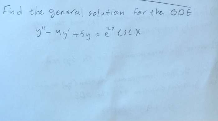 Solved Find the general solution for ODE y-4y+5y = e^2x csl | Chegg.com