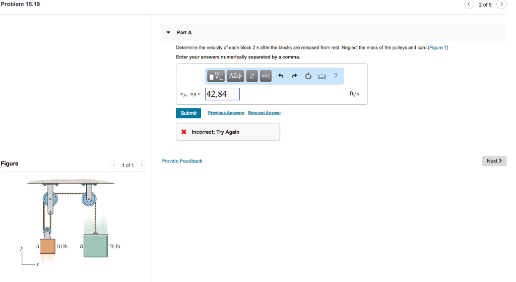 Solved Problem 15.19 2of 5 Part A Determine the velocity of | Chegg.com