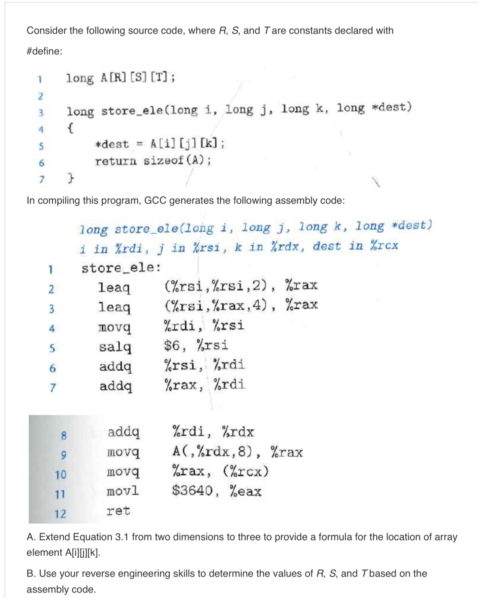 Consider the following source code, where R, S, and | Chegg.com Consider the following source code, where R, S, and | Chegg.com