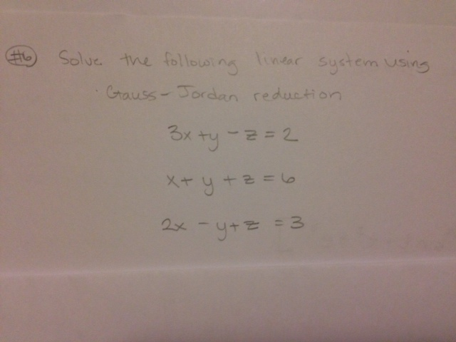Solved Solve the following linear system using | Chegg.com