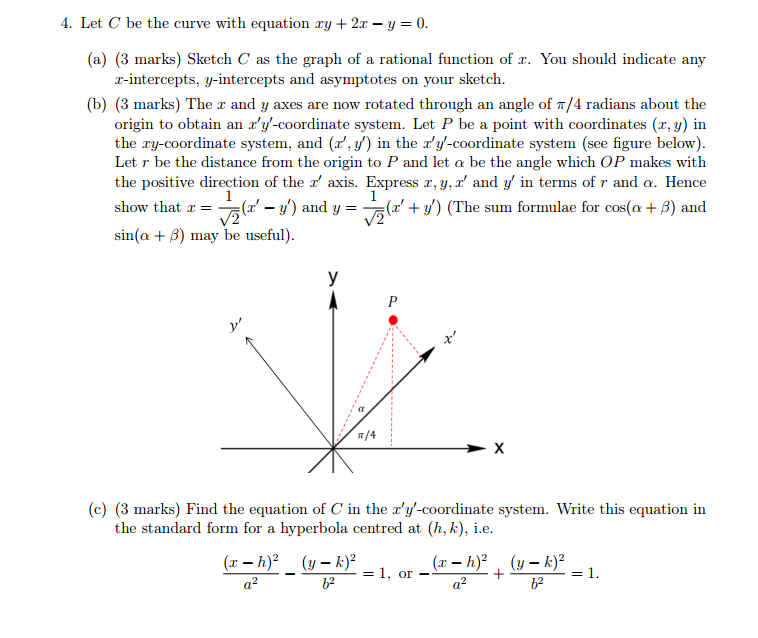 Solved Let C be the curve with equation xy + 2x - y = 0. | Chegg.com
