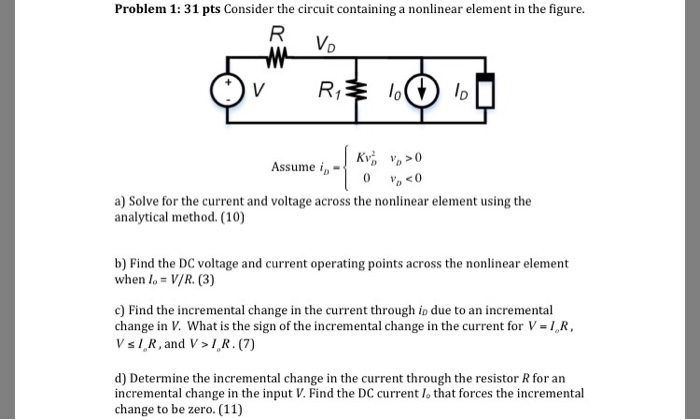 Solved Consider the circuit containing a nonlinear element | Chegg.com