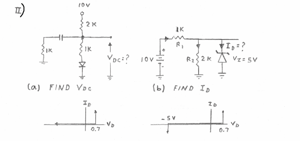 Solved FIND V_DC FIND I_D | Chegg.com