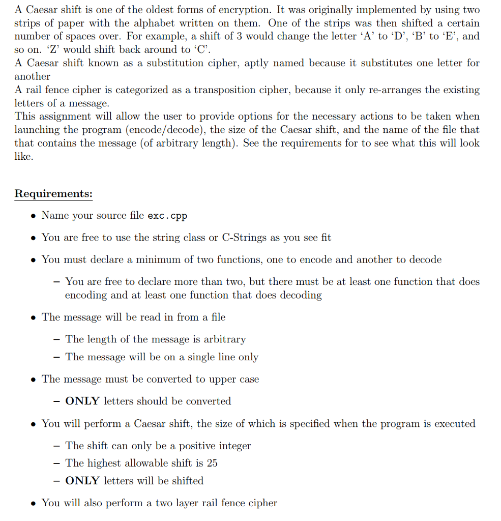 A Caesar shift is one of the oldest forms of | Chegg.com