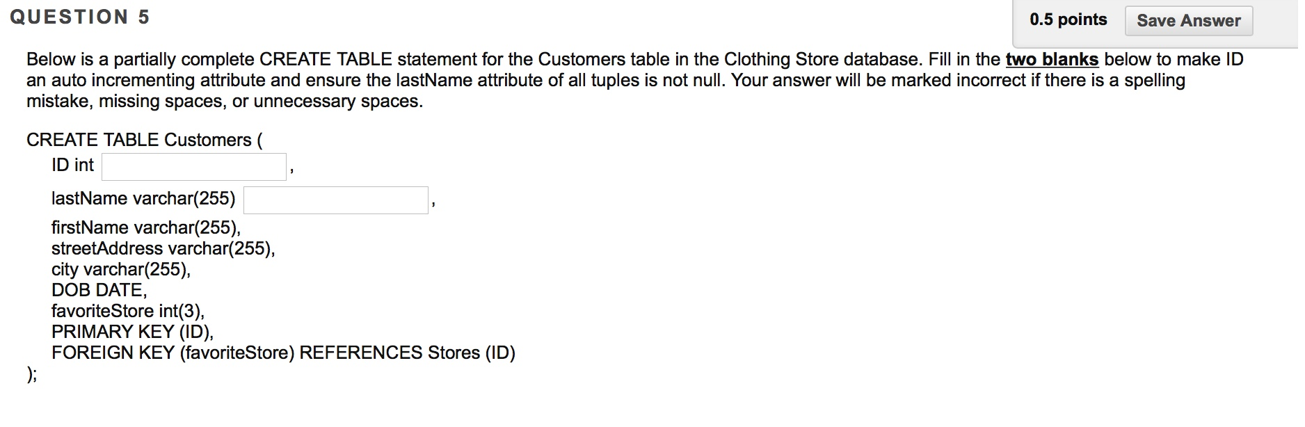 Solved QUESTION 4 Complete the table below by matching each | Chegg.com