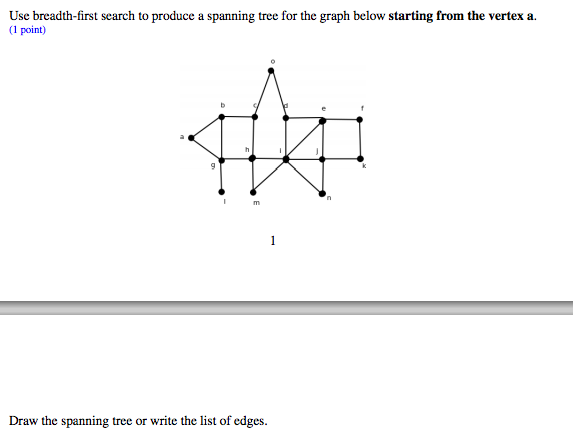 Solved Use breadth-first search to produce a spanning tree | Chegg.com