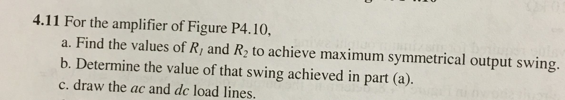 Solved 4.11 For the amplifier of Figure P4. 10, a. Find the | Chegg.com