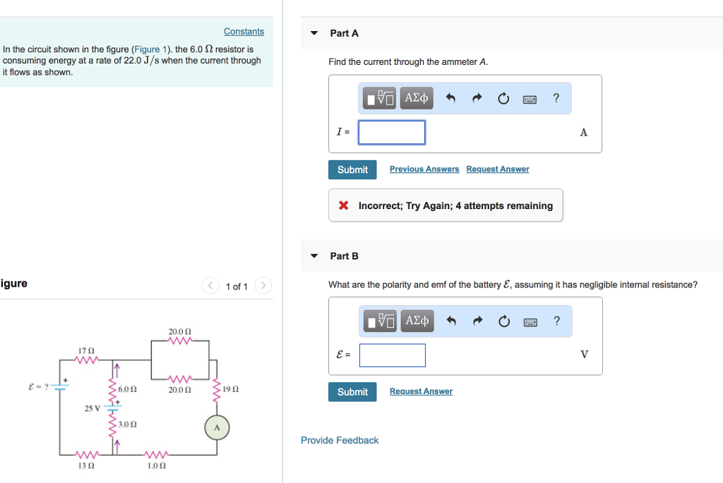 Solved Constants PartA In the circuit shown in the figure | Chegg.com