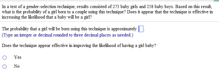 Solved In A Test Of A Gender Selection Technique 7314