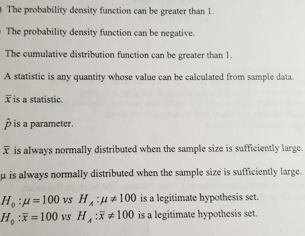 Solved The probability density function can be greater than | Chegg.com