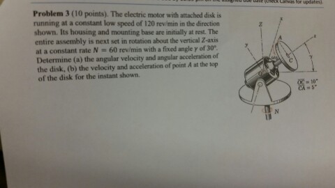 Solved The electric motor with attached disk is running at a | Chegg.com