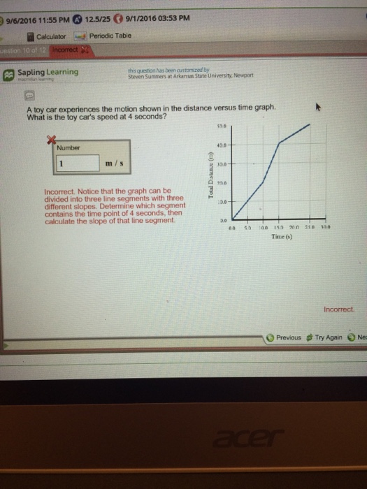 Solved A toy car experiences the motion shown in the | Chegg.com